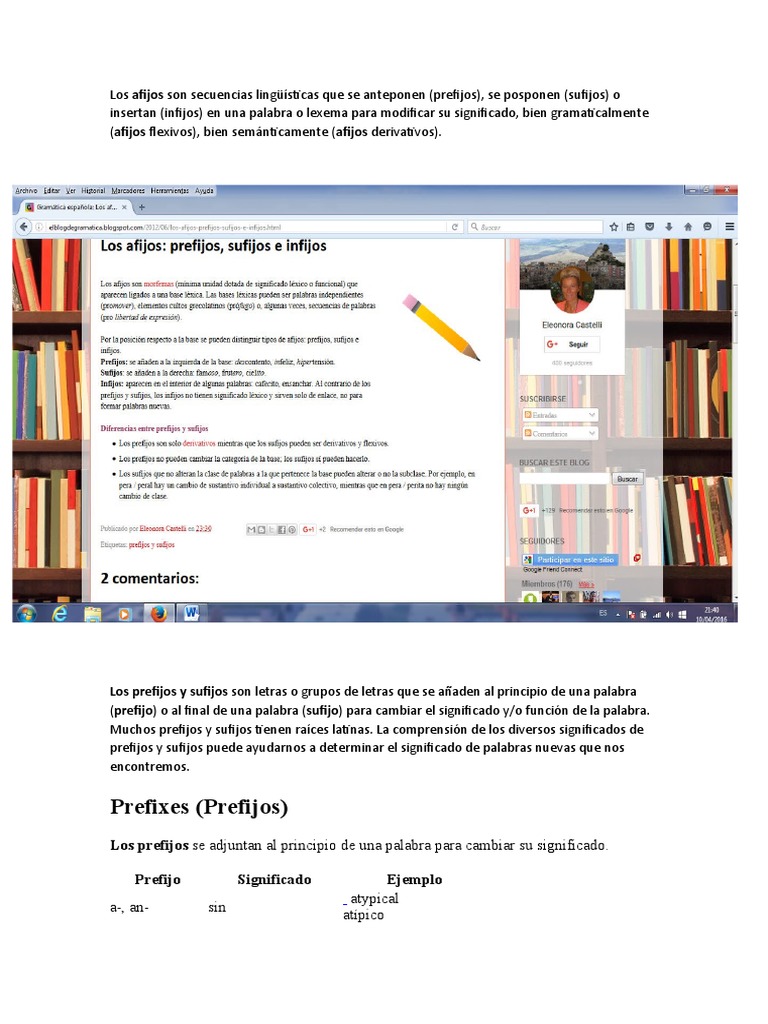 Prefijos y Sufijos: Definición y Ejemplos | PDF | Lexicología ...