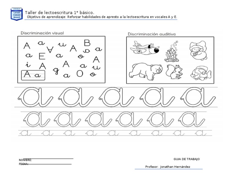 Lectoescritura Taller Letra A | PDF