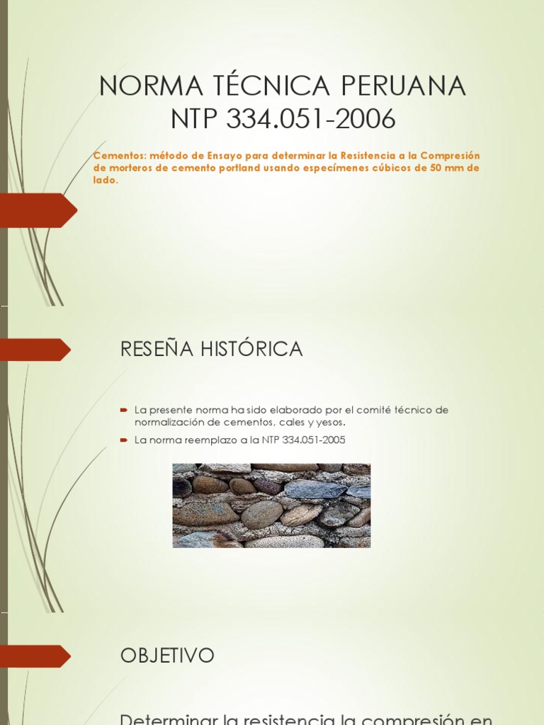 PPT de Lanorma Tecnica Peruana NTP 334 | PDF | Cemento | Ingeniería de Edificación