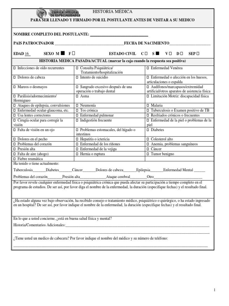 Examen Medico Ocupacional Pdf Pdf Especialidades Medicas Medicina