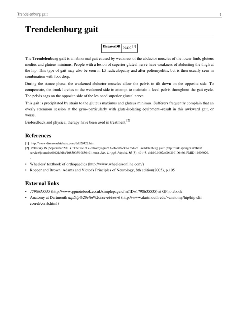 Understanding Trendelenburg Gait | PDF | Musculoskeletal System | Lower ...
