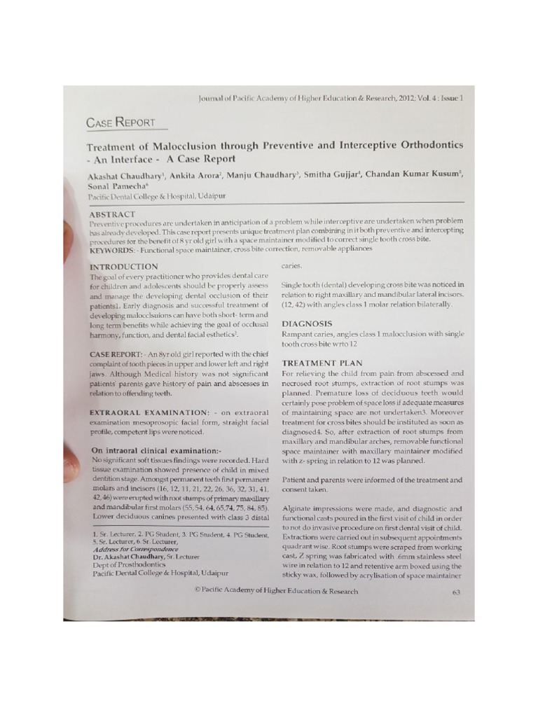 Case Report Pedo-Ortho | PDF