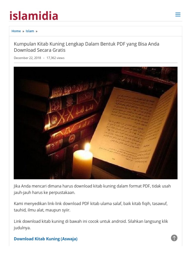 Kumpulan Kitab Kuning Lengkap Dalam Bentuk PDF Yang Bisa Anda Download ...