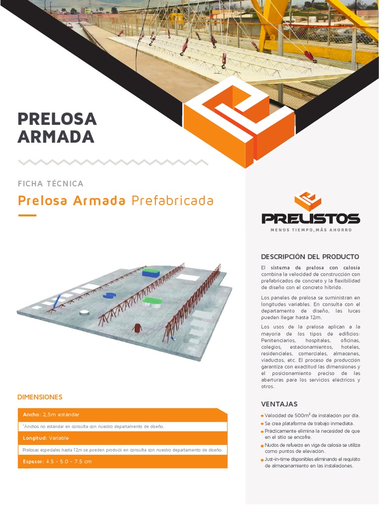 Ficha Técnica de Prelosa Armada | PDF | Braguero | Diseño