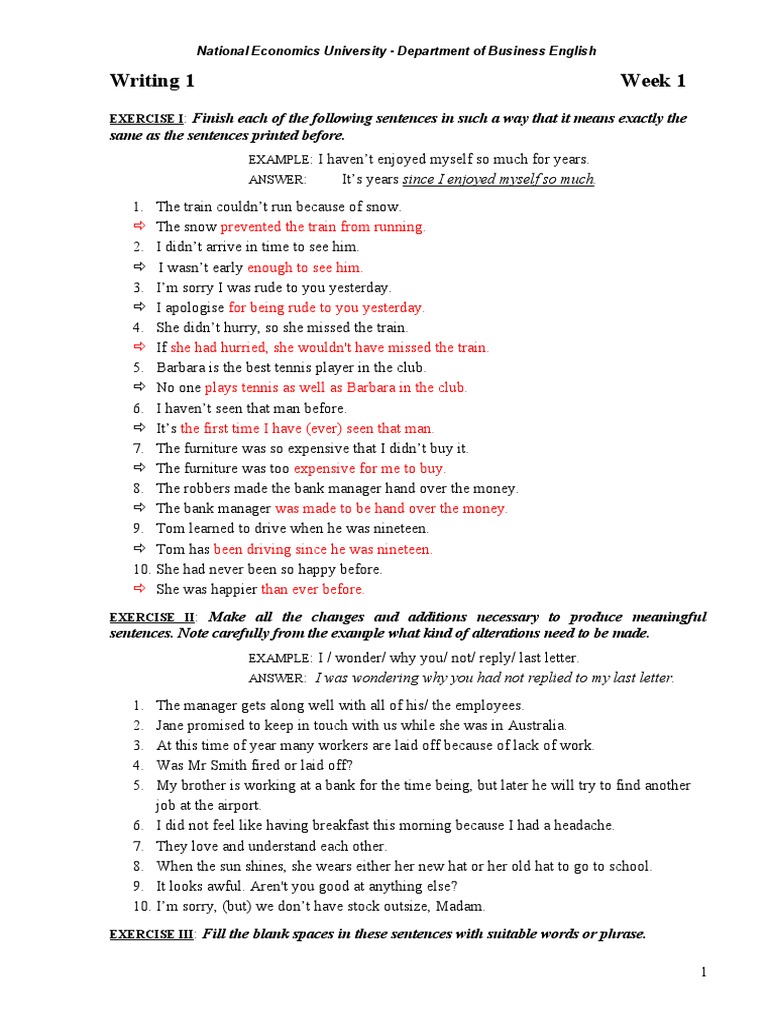 Key-Sentence Writing 1 | PDF | Phrase | Economics