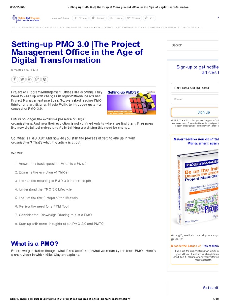 Setting-Up PMO 3.0 - The Project Management Office in The Age of ...
