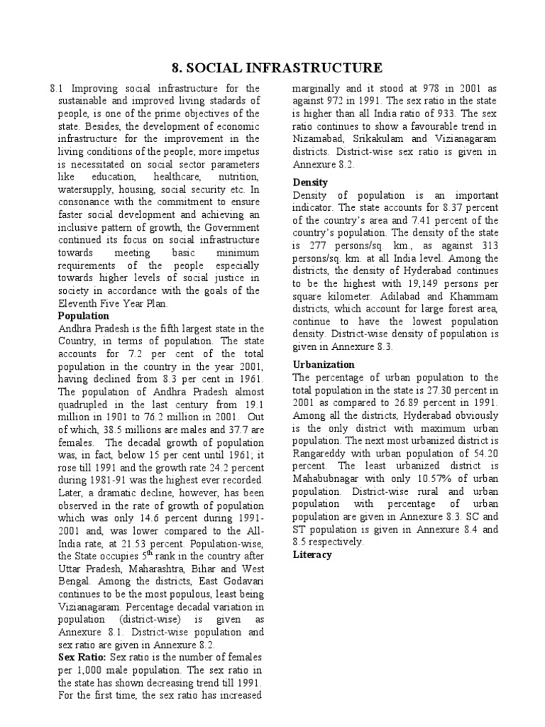 Social Infrastructure | PDF | Literacy | Teachers