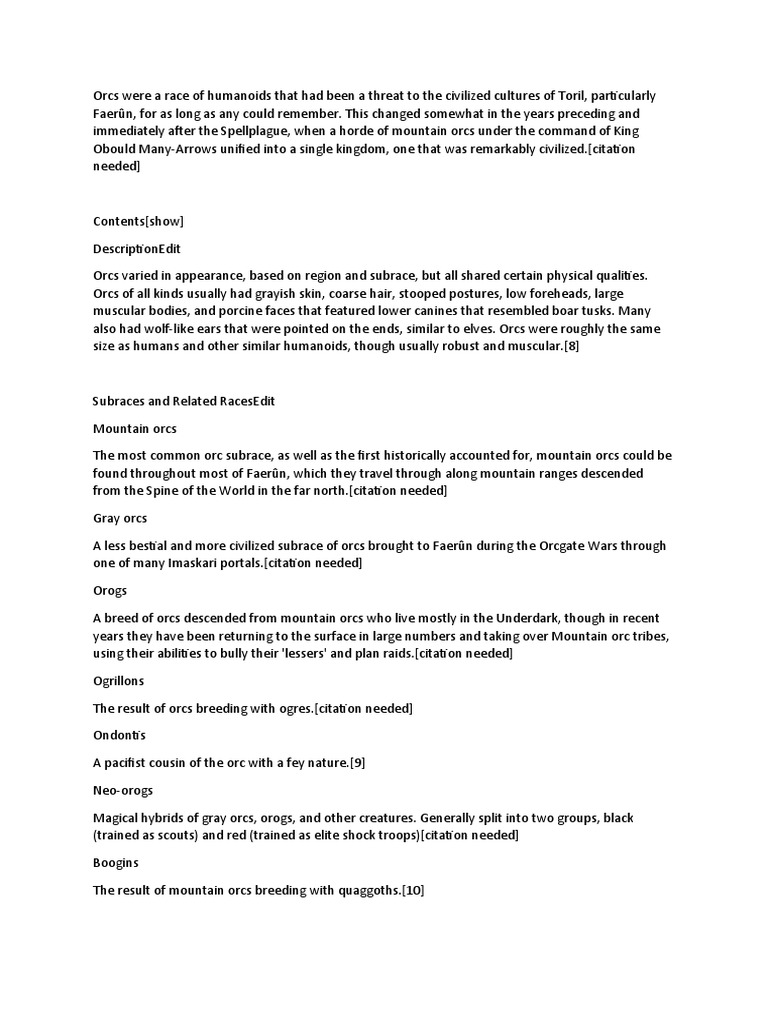 Orcs DND | PDF | Orc (Middle Earth) | Fantasy