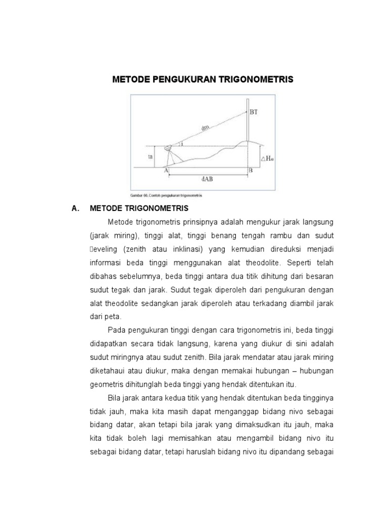 METODE PENGUKURAN TITIK DETAIL SECARA TACHYMETRI | PDF
