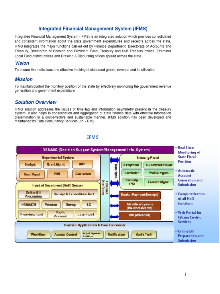 Integrated Financial Management System (IFMS) : Vision | PDF | Pension ...