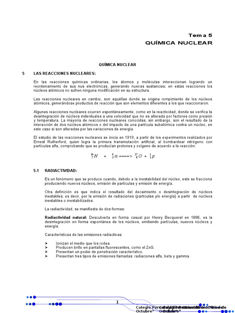 Dibujos de Química Nuclear | PDF | Desintegración radioactiva | Núcleo ...