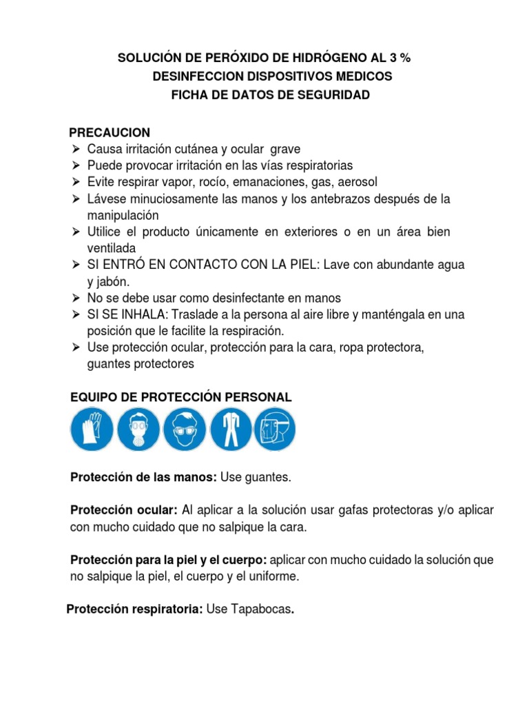 Seguridad en el uso de peróxido al 3% | PDF | Salud y bienestar