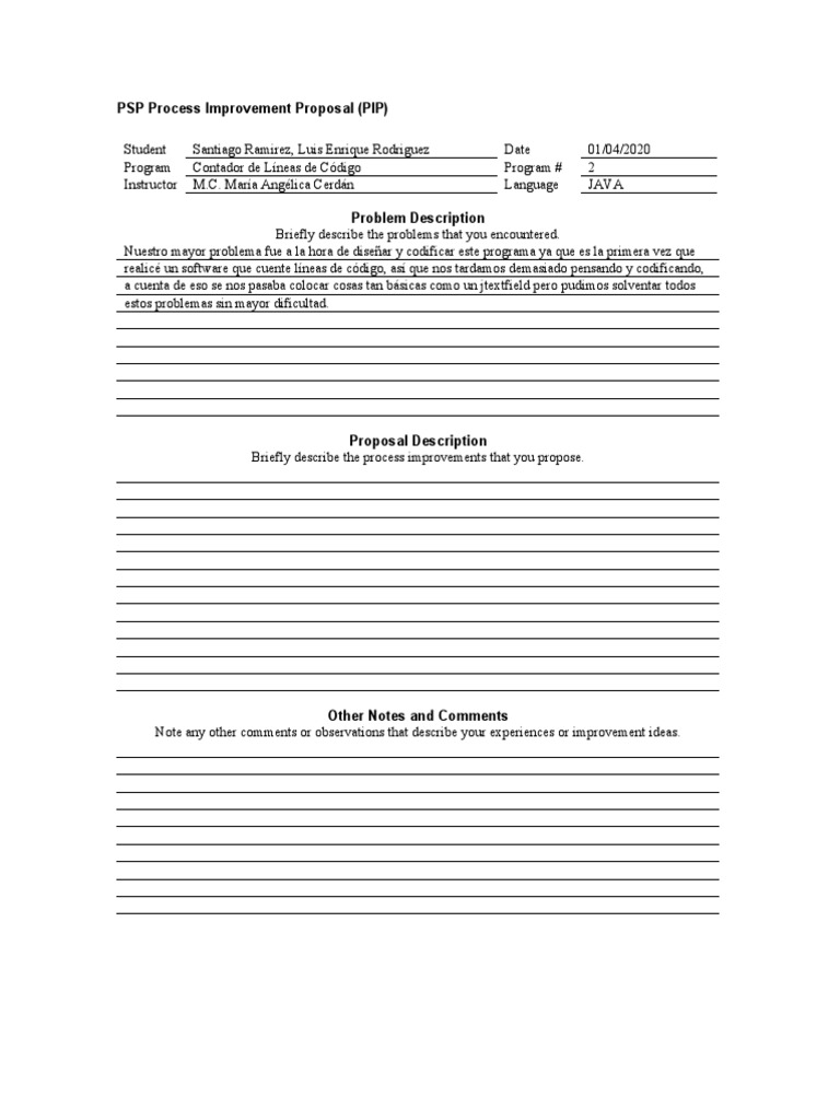 PIP Process Improvement Proposal | PDF | Cognition | Communication