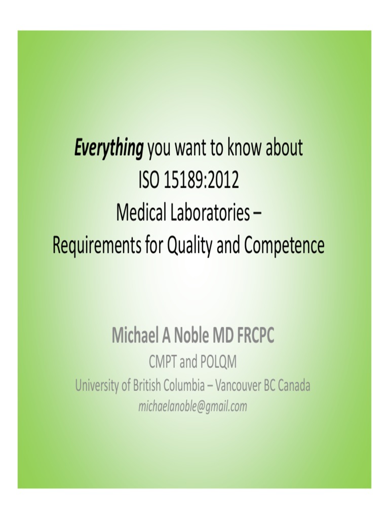 Everything You Want To Know About ISO 15189:2012 Medical Laboratories ...