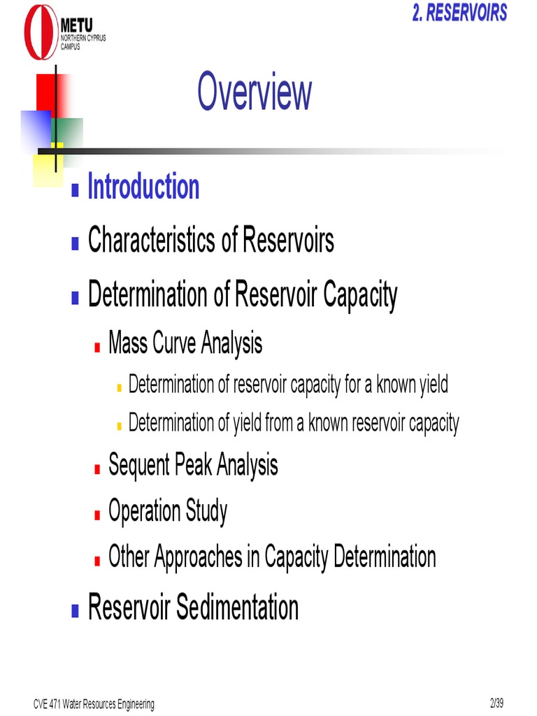 Determination of Reservoir Capacity | PDF | Reservoir | Water Resources