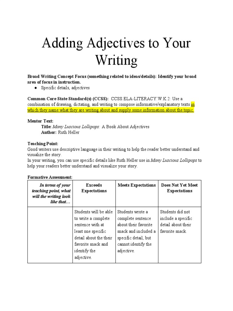 Enhance Writing with Adjectives | PDF | Mentorship | Applied Psychology