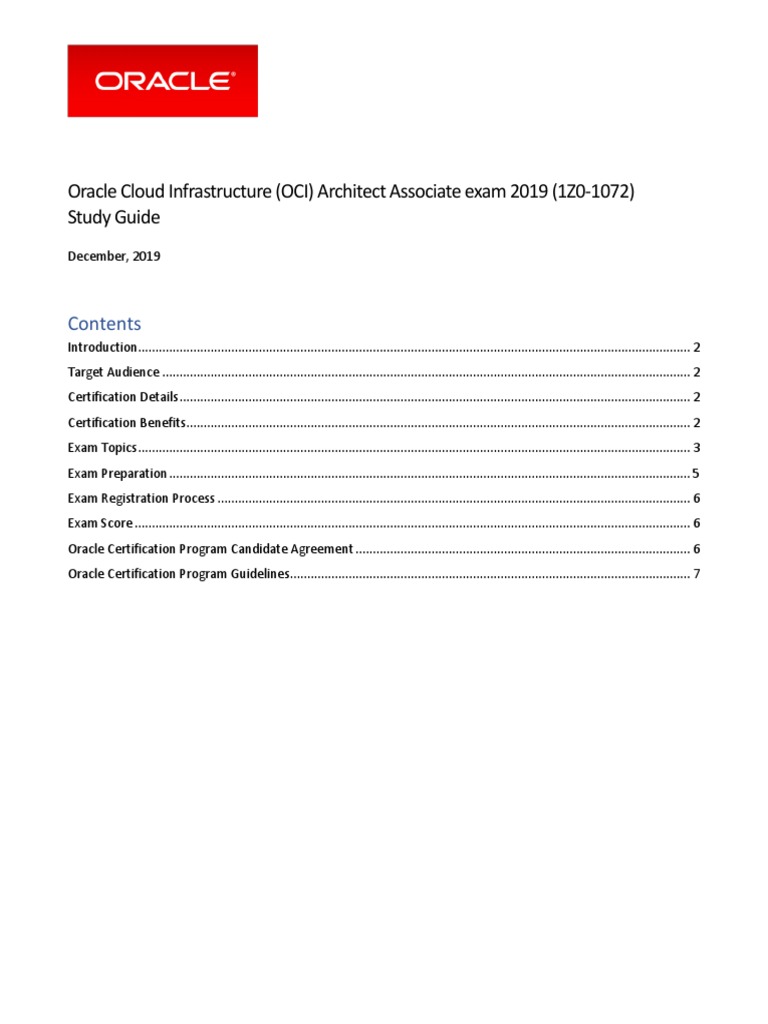 Oracle Cloud Infrastructure (OCI) Architect Associate Exam 2019 (1Z0 ...