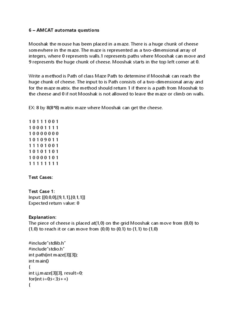 6 - AMCAT Automata Questions | PDF | Teaching Methods & Materials ...