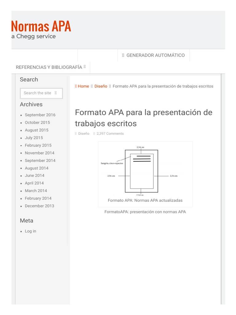 Formato APA para La Presentación de Trabajos Escritos - Normas APA224906 | PDF | Estilo apa ...
