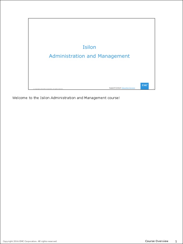 Isilon Administration and Management Student Guide | PDF | Command Line Interface | Computer Cluster
