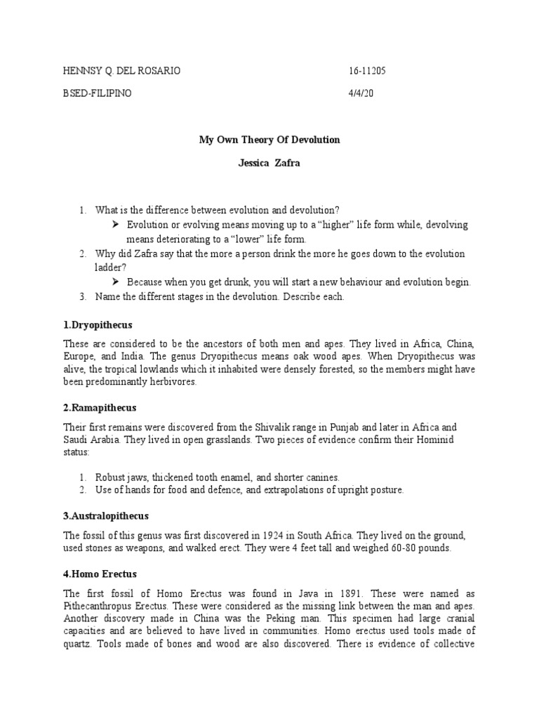 Understanding Devolution Stages | PDF | Homo | Pleistocene