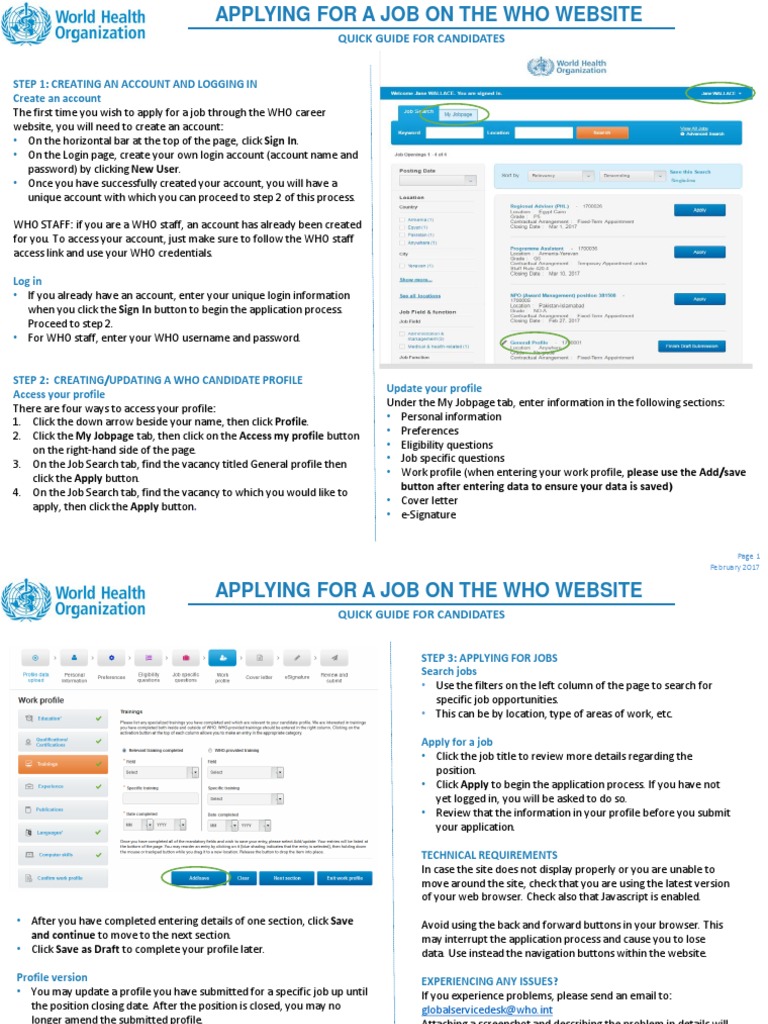 Quick Guide For Candidates: Step 1: Creating An Account and Logging in ...