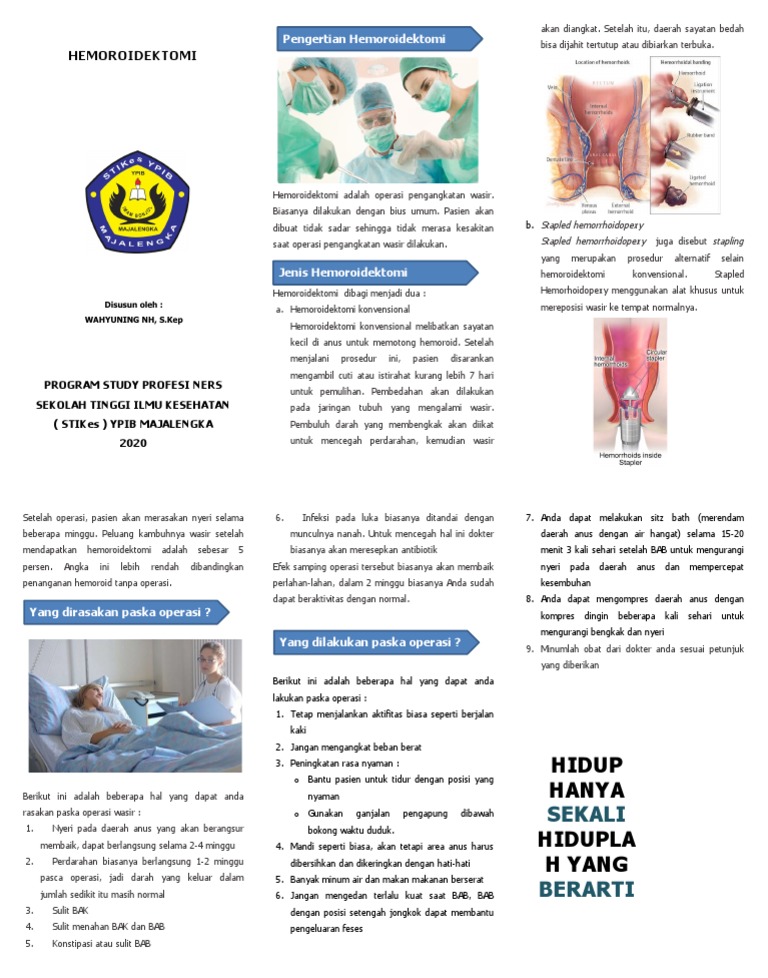 Leaflet Post Operasi Hemoroid | PDF