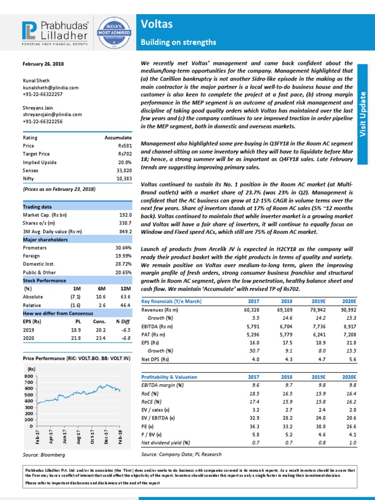 Voltas: Building On Strengths | PDF | Securities Research | Financial ...