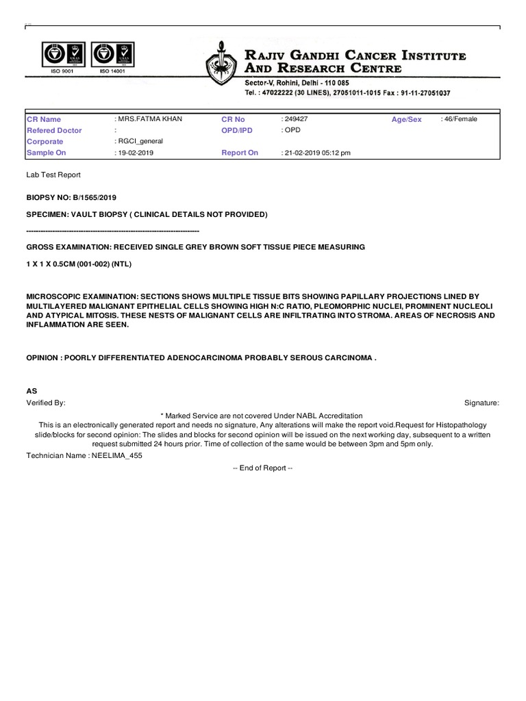 CR Name CR No Age/Sex Refered Doctor Opd/Ipd Corporate Sample On Report ...