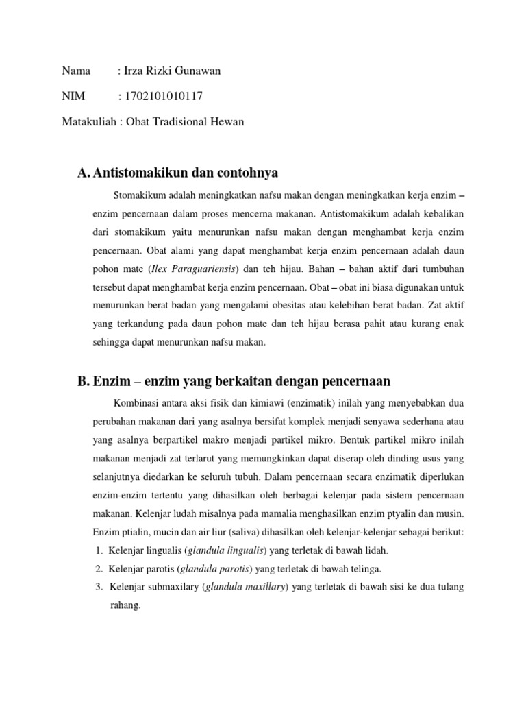 Obat Tradisional Hewan | PDF