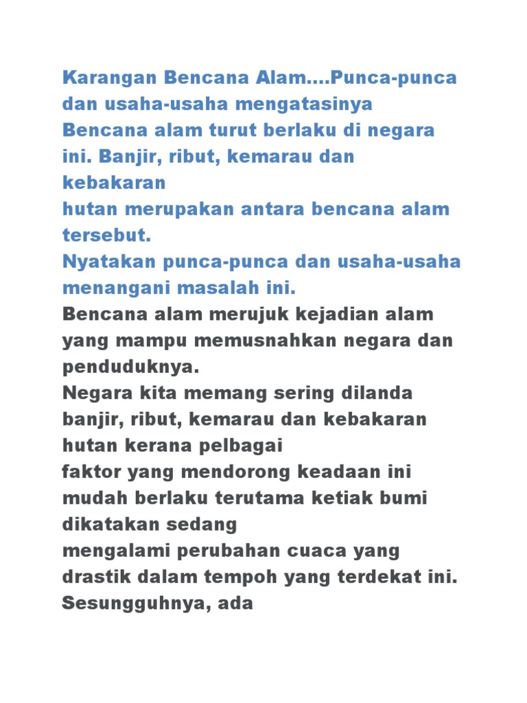 Karangan Bencana Alam | PDF