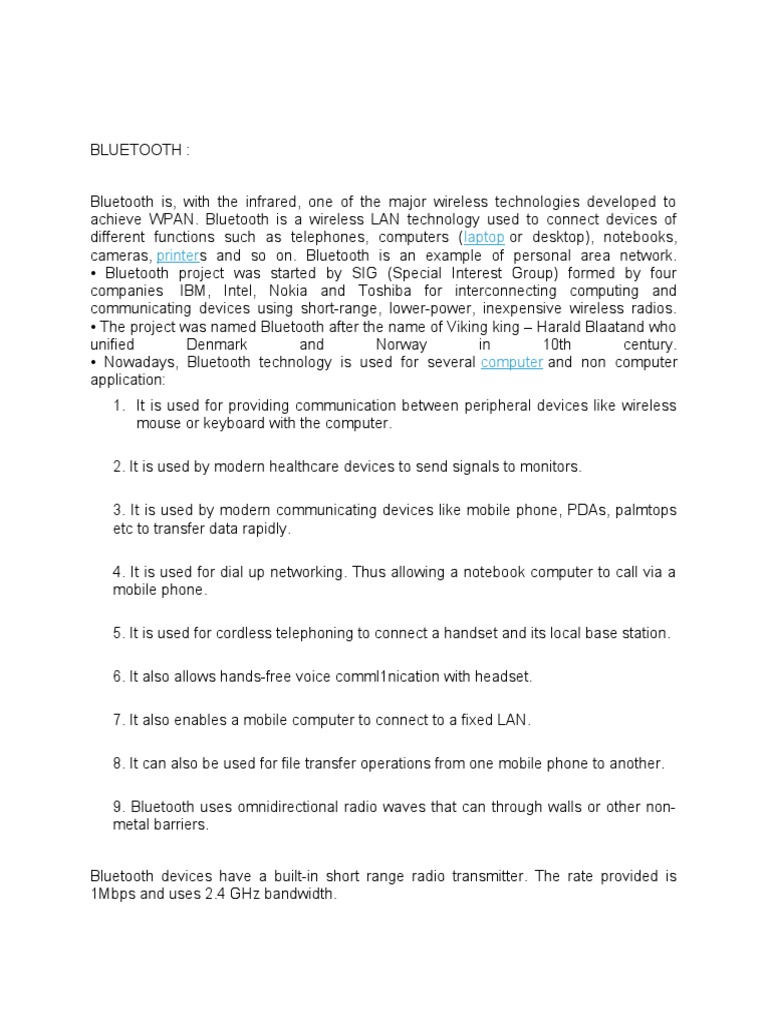 Bluetooth | PDF | Bluetooth | Wireless
