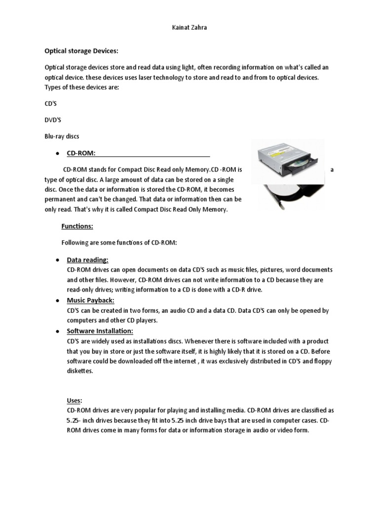Optical storage-WPS Office | Download Free PDF | Solid State Drive | Cd Rom