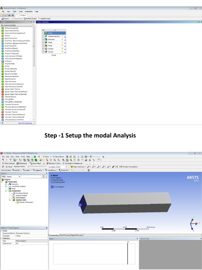 Step - 1 Setup The Modal Analysis | PDF