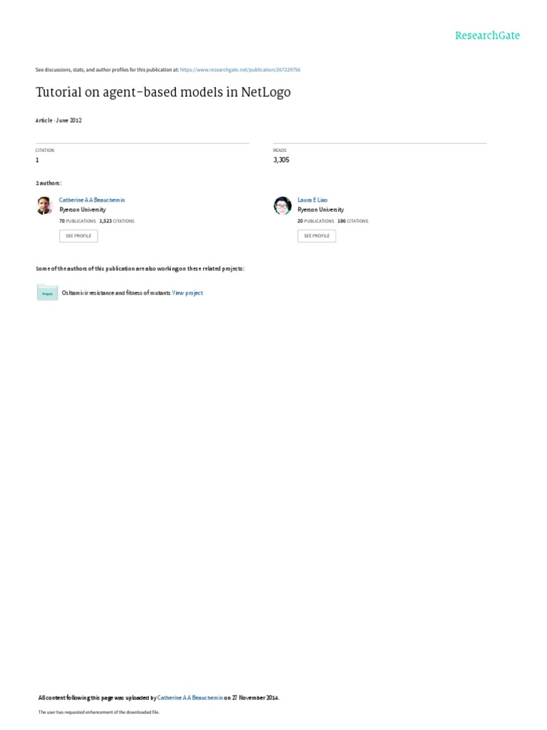 Tutorial On Agent-Based Models in Netlogo: June 2012 | PDF | Dendritic ...