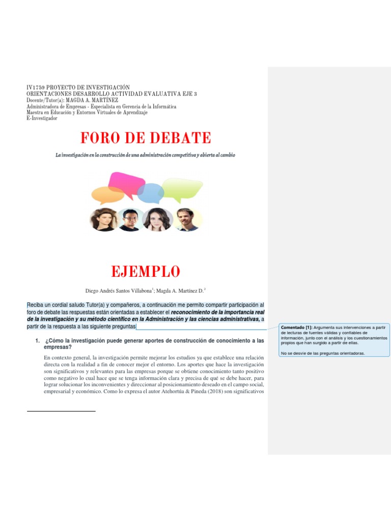 Ejemplo Foro de Debate PDF | PDF | Calidad (comercial) | Los consumidores