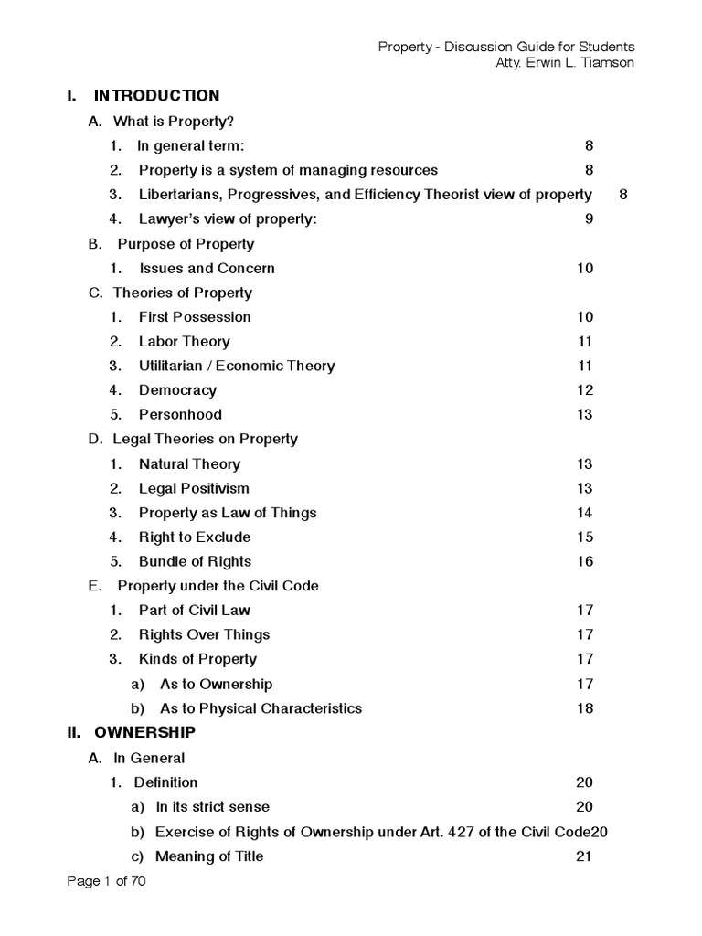 Property - Discussion Guide | PDF | Property | Adverse Possession