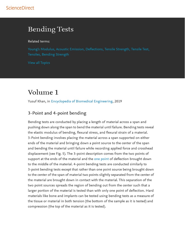 Bending Tests: 3-Point and 4-Point Bending | PDF | Bending | Young's ...