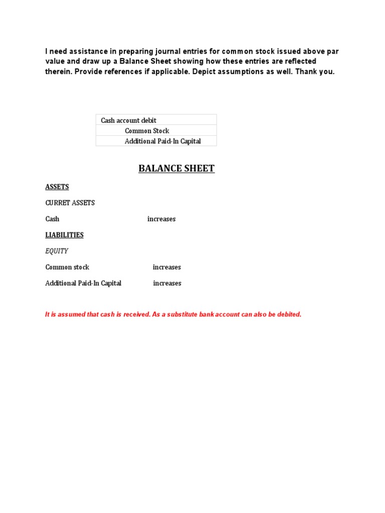 Journal Entries for Common Stock Issuance | PDF | Finance & Money ...