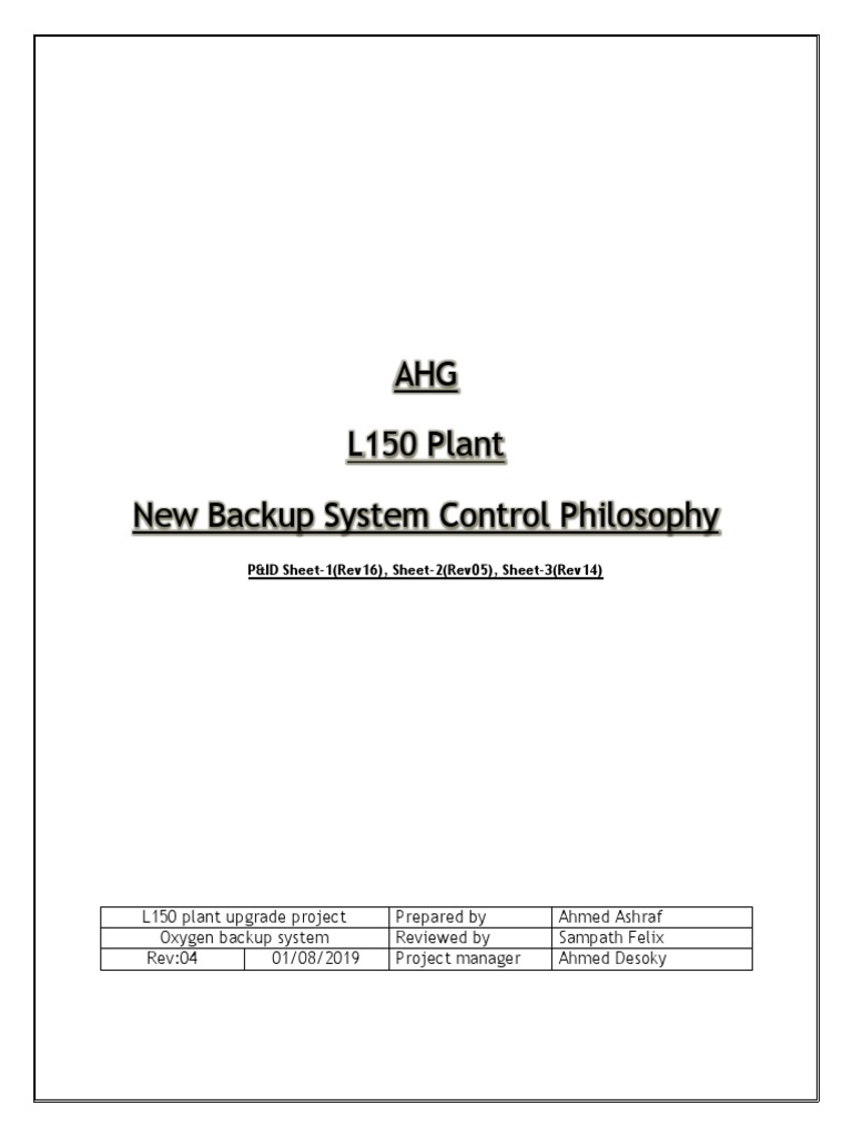 L150 Plant Backup System Control Guide | PDF | Valve | Carburetor
