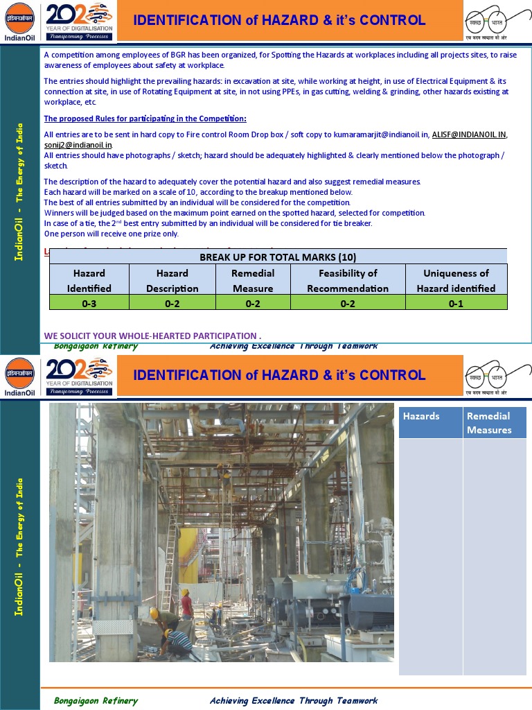 Spot the Hazard Competition Guidelines | PDF | Prevention | Safety