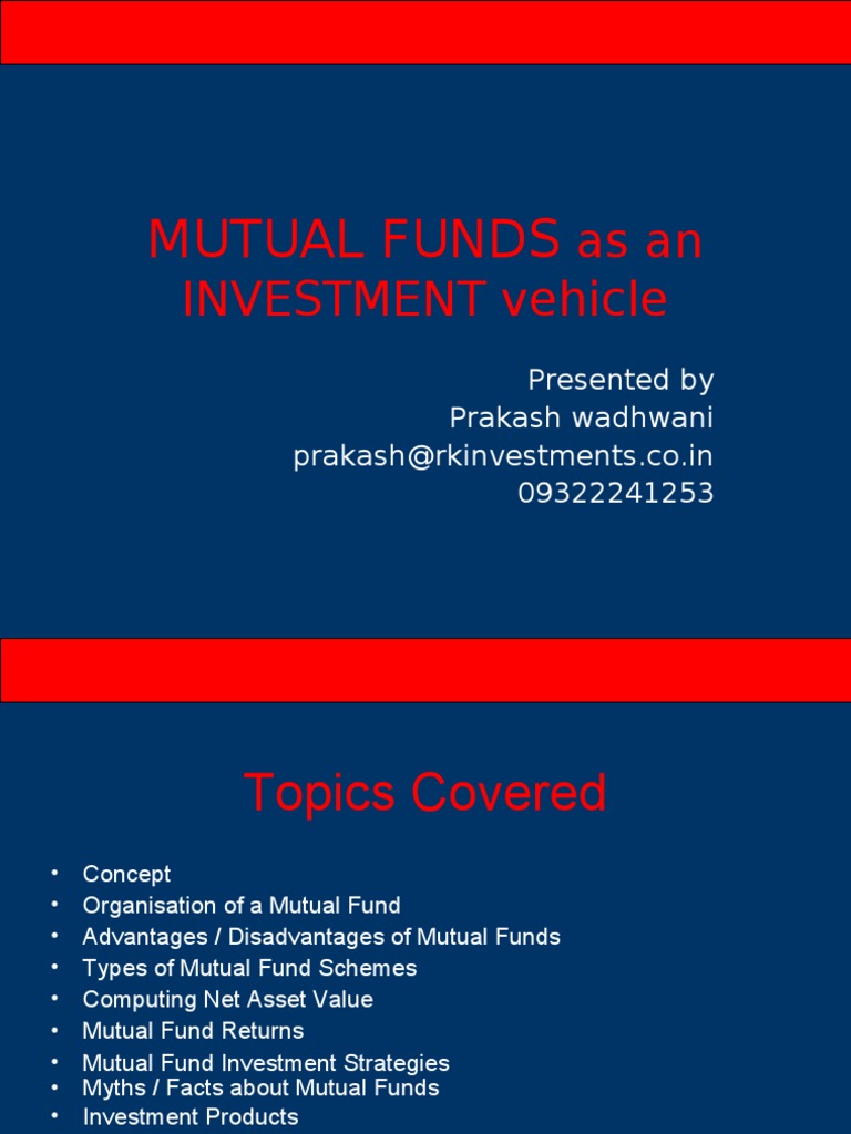 Mutual Funds: As An INVESTMENT Vehicle | PDF | Mutual Funds ...