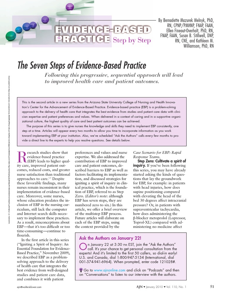 Seven Steps of Evidence-Based Practice | PDF | Evidence Based Medicine ...