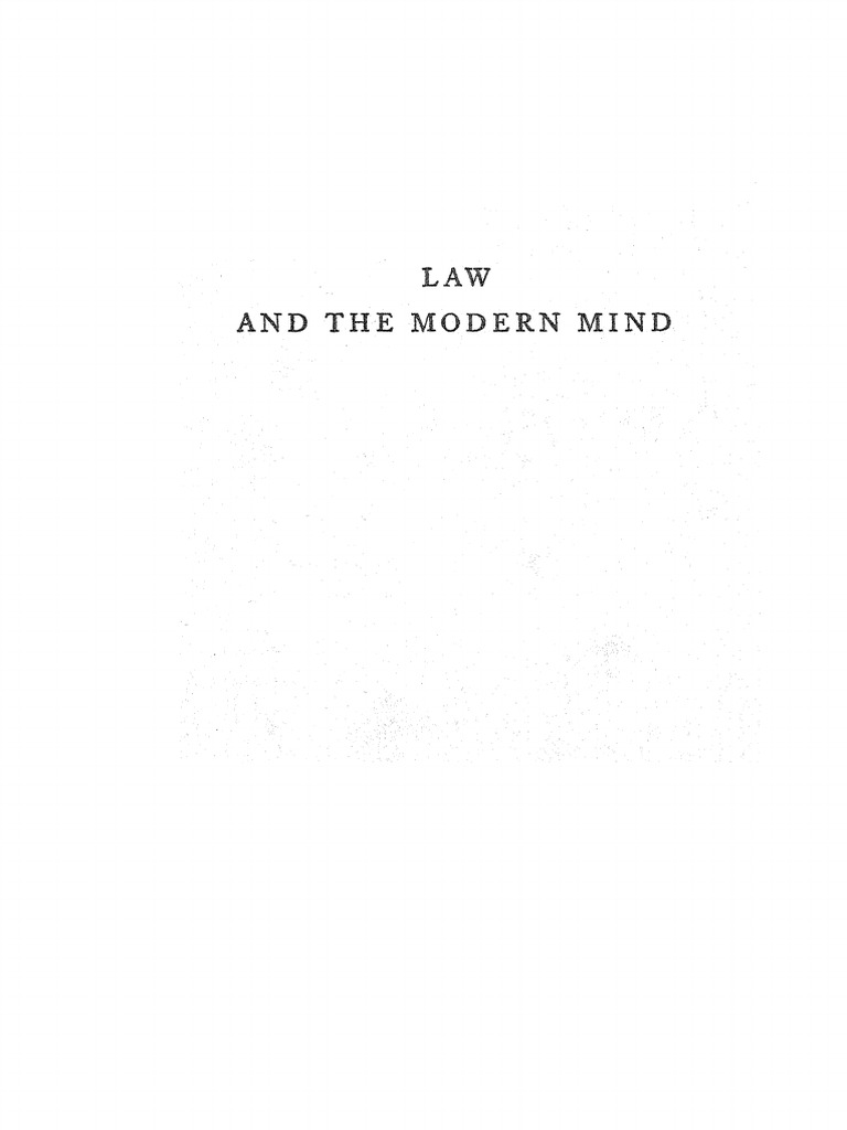 Law and The Modern Mind Jerome Frank PDF | PDF