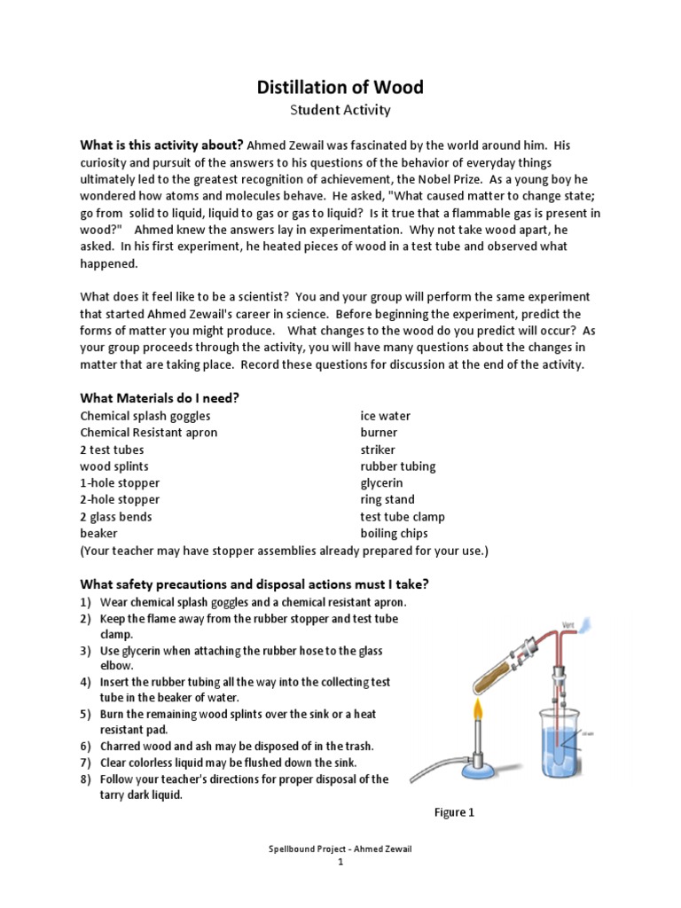 Destillation of Wood Activity | PDF | Distillation | Liquids