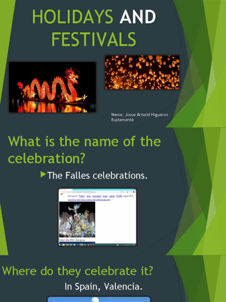 Holidays and Festivals Diapositivas | PDF | Social Science | Art