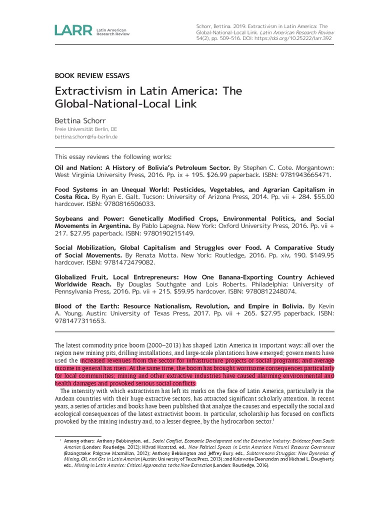 Schorr B - Extractivism in Latin America | PDF | Genetically Modified ...