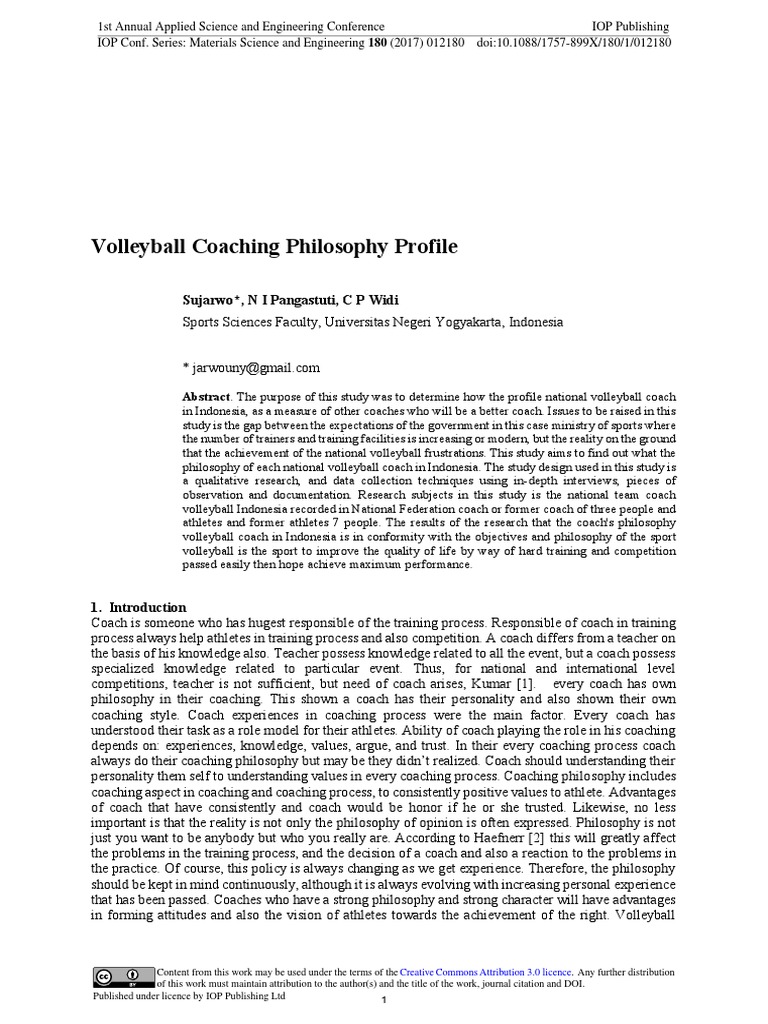 072 PUGUH - Volleyball Coaching Philosophy Profile PDF | PDF | Data ...