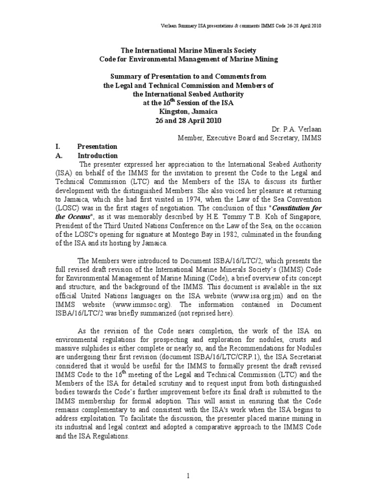 LTC & ISA Presentations Final Summary | PDF | Mining | Nature