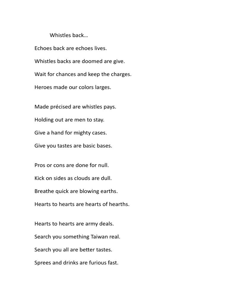 Whistles Back | PDF